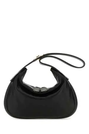 Valentino Garavani Nappa Leather Small Go-hobo Shoulder Bag - Black
