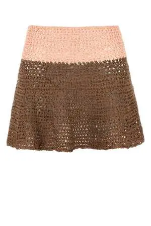 Loewe Two-tone Crochet Mini Skirt