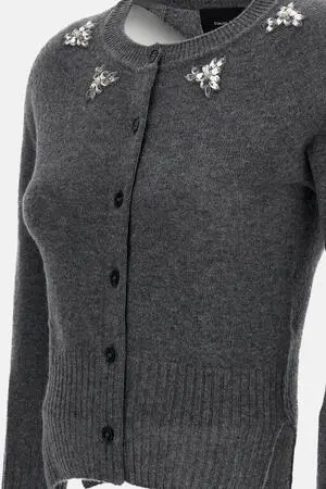 Simone Rocha Relaxed Cashmere Cardigan W/ Emb