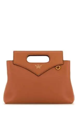 Mcm Caramel Leather Mini Soft Diamond Handbag - Brown