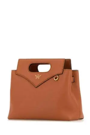Mcm Caramel Leather Mini Soft Diamond Handbag