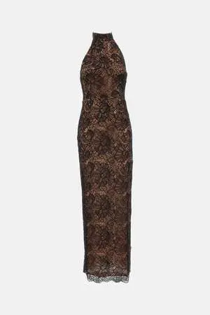 ROTATE BY BIRGER CHRISTENSEN Lace Halterneck Dress - Multicolor