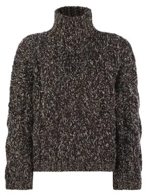 Brunello Cucinelli Wool Cashmere And Mohair Turtleneck Sweater - Brown