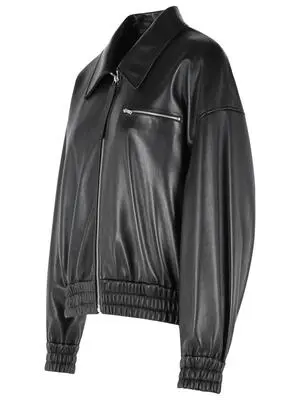JIL SANDER Leather Bomber Jacket