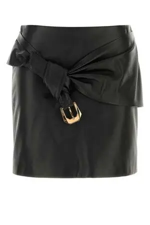 Versace Leather Mini Skirt - Black