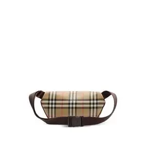 Burberry Check Cotton Belt Bag - Cream