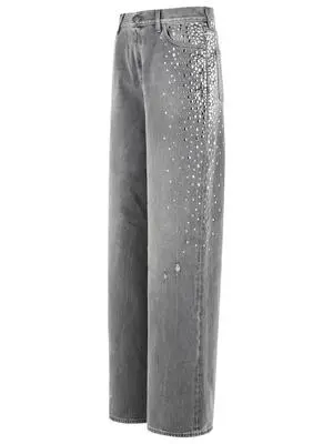 GOLDEN GOOSE Melody' Grey Cotton Jeans