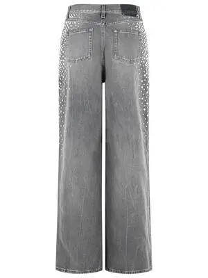 GOLDEN GOOSE Melody' Grey Cotton Jeans