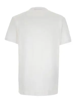 Dolce & Gabbana Crew Neck T-shirt With Logo Embroidery On The Front In Cotton For - White