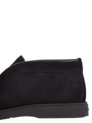 Santoni Suede Leather Desert Boot - Blue