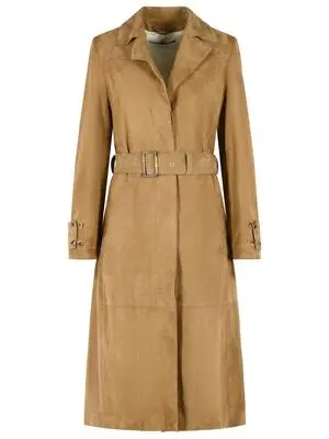 GOLDEN GOOSE Peggy' Trech In Beige Suede - Cream
