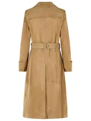 GOLDEN GOOSE Peggy Suede Trench - Cream