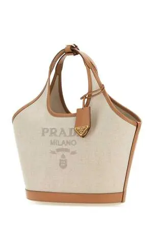 Prada Sand Canvas Handbag