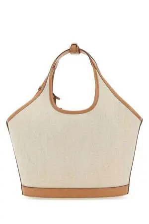 Prada Sand Canvas Handbag - Brown