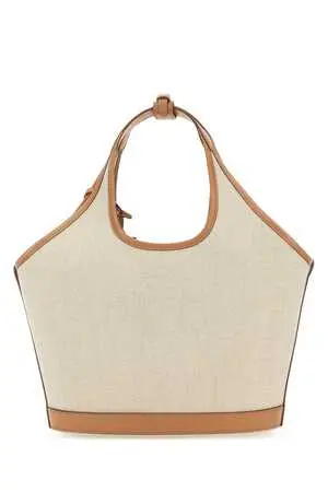 Prada Sand Canvas Handbag - Brown