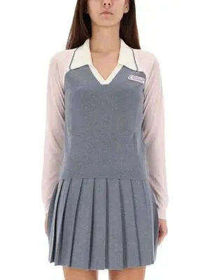 Casablanca Long Sleeve Tennis Polo Shirt - Silver