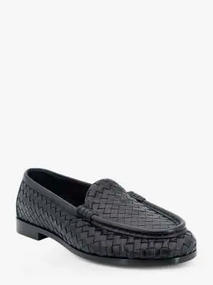 Bottega Veneta Intrecciato Motif Silenzio Leather Loafers - Black
