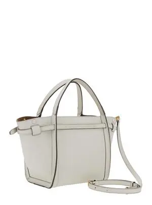 TOD'S Medium Tote Bag With T Timeless Plaque On The Front And Adjustable And Removable Leather Strap For - White