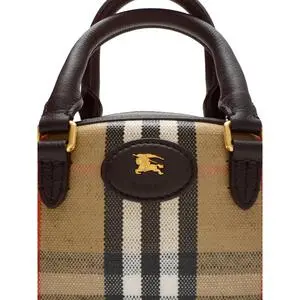 Burberry Mini Highlands Check Bowling Bag - Cream