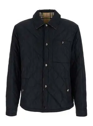 Burberry Brighton' Black Jacket With Quilted Motif And Reversible Design In Tech Fabric - Multicolor