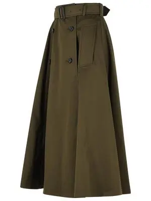 Burberry Brenda Cotton Gabardine Trench Skirt