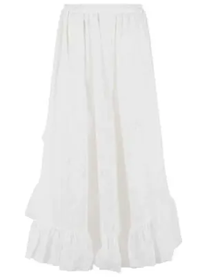 Zimmermann Daylight' Long Skirt In White Cotton Blend - Cream