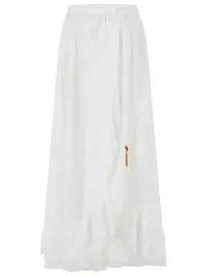 Zimmermann Cotton Blend Long Skirt - Cream