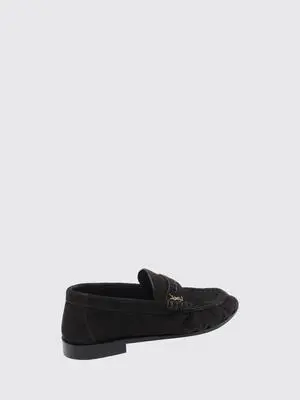 Saint Laurent Le Loafer Suede Loafers With Monogram - Brown