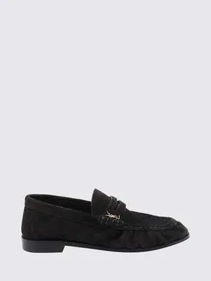 Saint Laurent Le Loafer Suede Loafers With Monogram - Brown