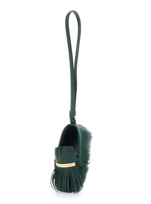 TOD'S Fringe Pendant With Leather Wrist Strap In For - Green