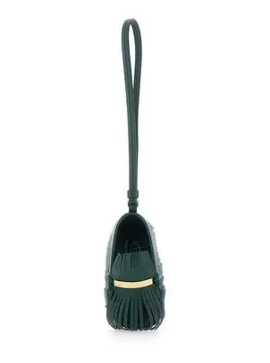 TOD'S Tod's Women Fringe Pendant With Leather Wrist Strap In Green For Women Green