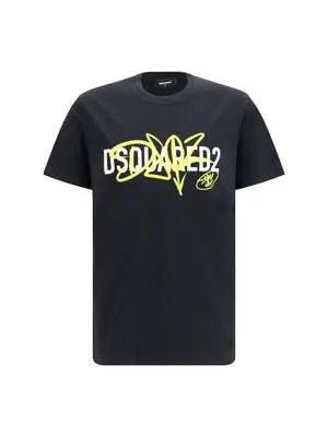 Dsquared2 Cotton Printed T-shirt - Black