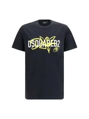 Dsquared2 Cotton Printed T-shirt - Black
