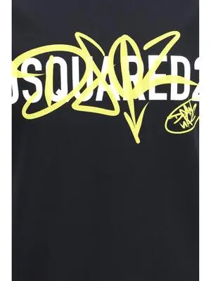 Dsquared2 Cotton Printed T-shirt - Black