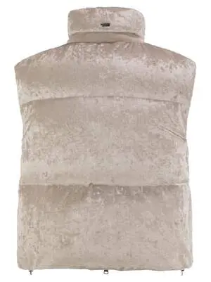 Herno Velvet-effect Padded Gilet - Cream