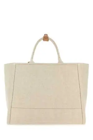 Prada Canvas Shopping Bag - Brown