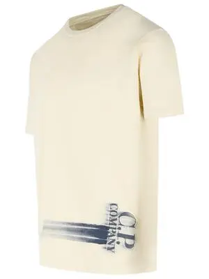 C.P. COMPANY Light Beige Cotton T-shirt - Cream