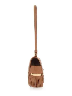 TOD'S Fringe Pendant With Leather Wrist Strap For - Brown