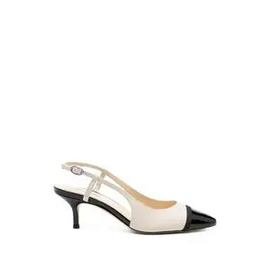 Repetto Leather Slingback Kitten Heel Pumps - Cream