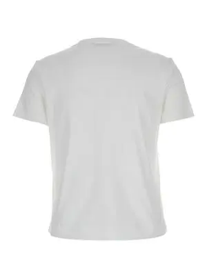 Max Mara Nerina' Crewneck T-shirt With Tonal Logo Lettering On The Front In Cotton - White