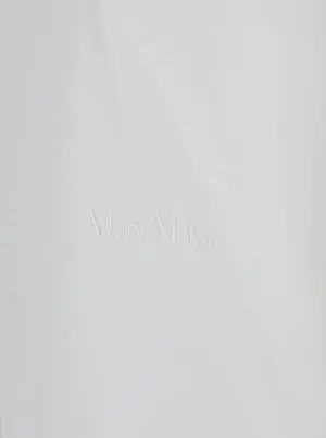 Max Mara Nerina' Crewneck T-shirt With Tonal Logo Lettering On The Front In Cotton - White
