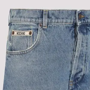 Moschino Straight Leg Cotton Denim Jeans - Blue