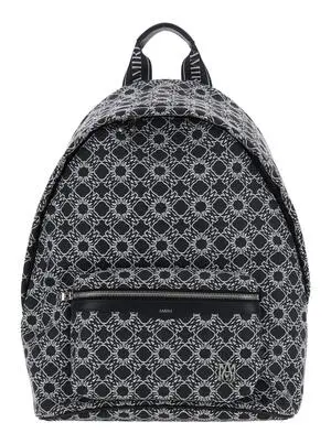 Amiri Ma Quad' Black Backpack With All-over Logo Print And Adjustable Straps In Tech Fabric For - Multicolor