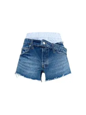 Alexander Wang Denim Shorts With Boxer Detail - Blue