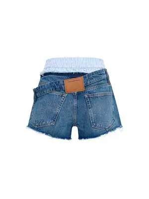 Alexander Wang Denim Shorts With Boxer Detail - Blue
