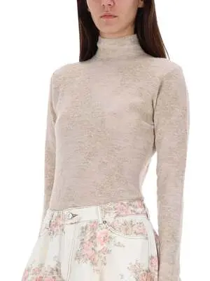 GANNI Alpaca Blend Pullover - Cream