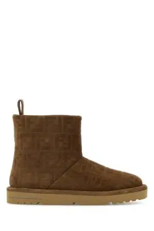 Fendi Suede Ankle Boots - Brown