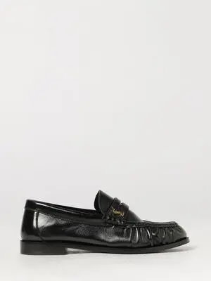 Saint Laurent Lambskin Penny Loafers - Black