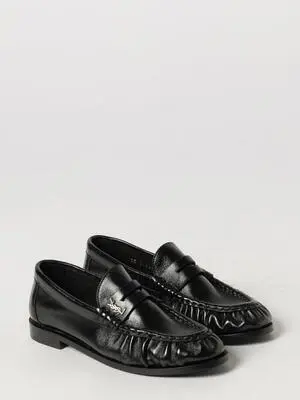 Saint Laurent Lambskin Penny Loafers - Black