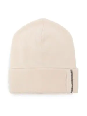 Brunello Cucinelli Ribbed Cashmere Knit Beanie With Monili Detail - Multicolor
